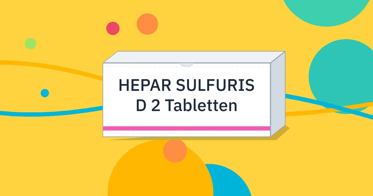 Symbolbild: Packung mit der Aufschrift HEPAR SULFURIS D 2 Tabletten (PZN 02631383) – Verfügbarkeit und Bezug in Apotheken in Frankfurt am Main