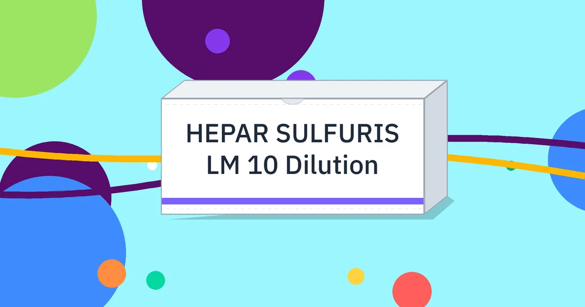 Symbolbild: Packung mit der Aufschrift HEPAR SULFURIS LM 10 Dilution (PZN 12887445) – Verfügbarkeit und Bezug in Apotheken in Frankfurt am Main