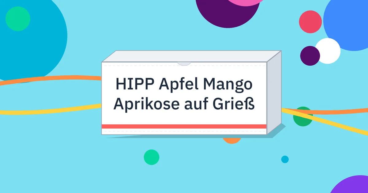 Symbolbild: Packung mit der Aufschrift HIPP Apfel Mango Aprikose auf Grieß (PZN 20160711) – Verfügbarkeit und Bezug in Apotheken in Frankfurt am Main