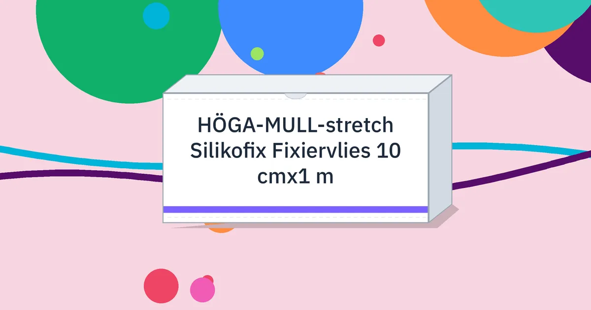 Symbolbild: Packung mit der Aufschrift HÖGA-MULL-stretch Silikofix Fixiervlies 10 cmx1 m (PZN 19891817) – Verfügbarkeit und Bezug in Apotheken in Frankfurt am Main