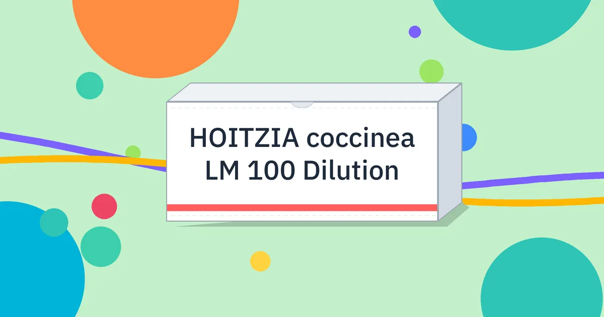 Symbolbild: Packung mit der Aufschrift HOITZIA coccinea LM 100 Dilution (PZN 13554728) – Verfügbarkeit und Bezug in Apotheken in Frankfurt am Main