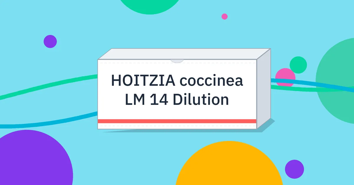 Symbolbild: Packung mit der Aufschrift HOITZIA coccinea LM 14 Dilution (PZN 13554444) – Verfügbarkeit und Bezug in Apotheken in Frankfurt am Main