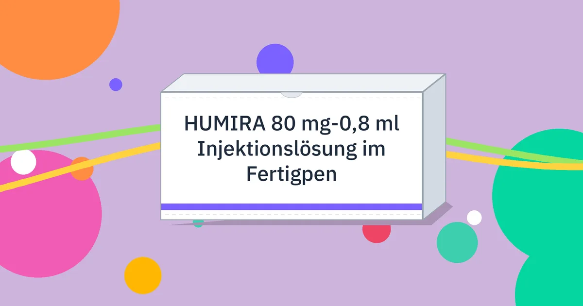 Symbolbild: Packung mit der Aufschrift HUMIRA 80 mg-0,8 ml Injektionslösung im Fertigpen (PZN 15996614) – Verfügbarkeit und Bezug in Apotheken in Frankfurt am Main