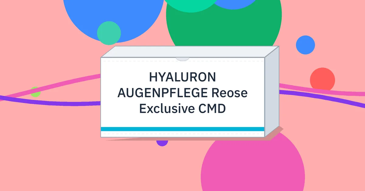 Symbolbild: Packung mit der Aufschrift HYALURON AUGENPFLEGE Reose Exclusive CMD (PZN 12579620) – Verfügbarkeit und Bezug in Apotheken in Frankfurt am Main