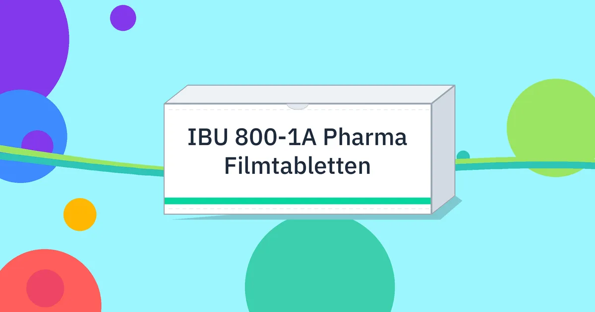 Symbolbild: Packung mit der Aufschrift IBU 800-1A Pharma Filmtabletten (PZN 08533842) – Verfügbarkeit und Bezug in Apotheken in Frankfurt am Main