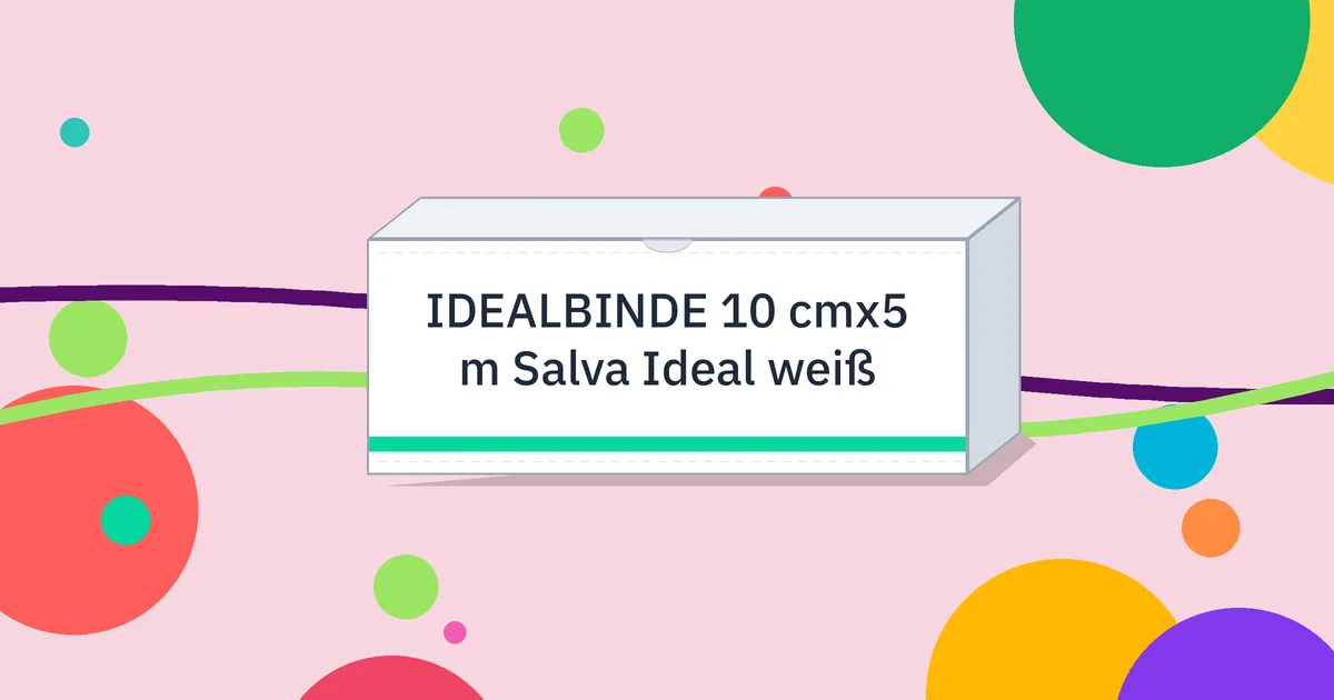 Symbolbild: Packung mit der Aufschrift IDEALBINDE 10 cmx5 m Salva Ideal weiß (PZN 17152263) – Verfügbarkeit und Bezug in Apotheken in Frankfurt am Main