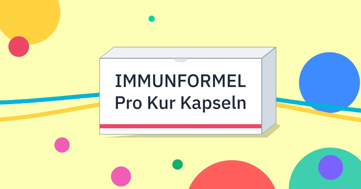 Symbolbild: Packung mit der Aufschrift IMMUNFORMEL Pro Kur Kapseln (PZN 20373192) – Verfügbarkeit und Bezug in Apotheken in Frankfurt am Main