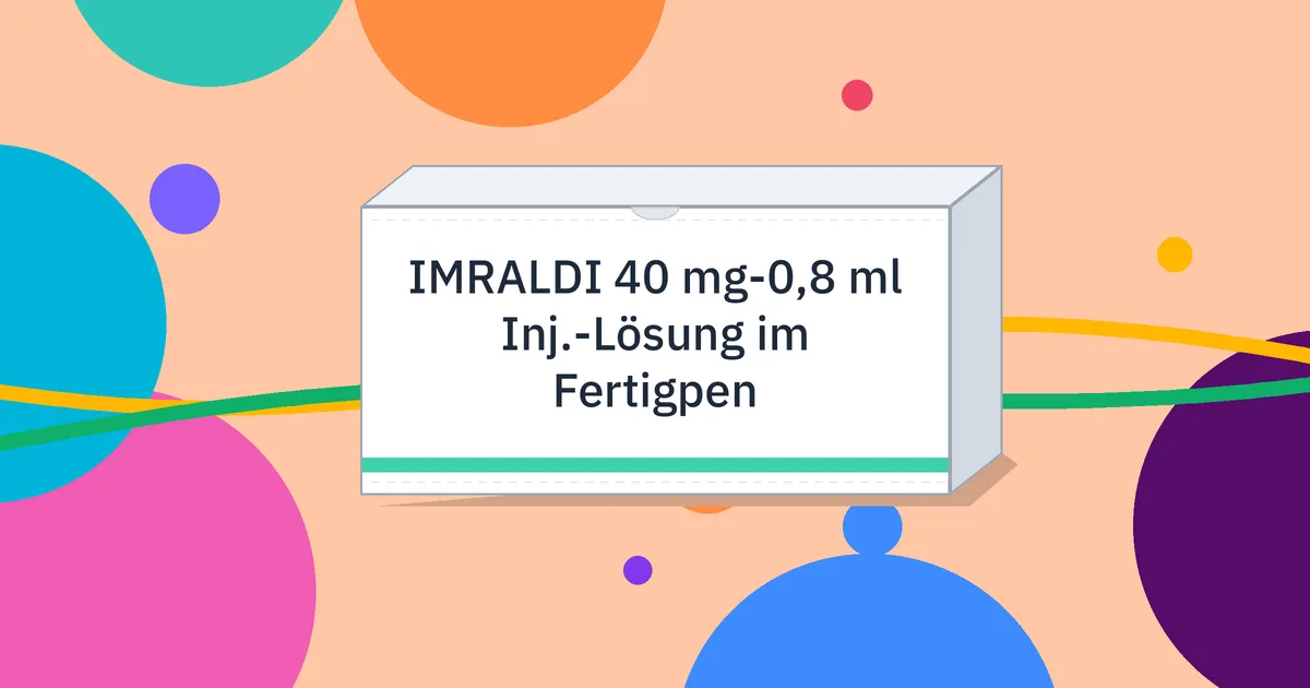Symbolbild: Packung mit der Aufschrift IMRALDI 40 mg-0,8 ml Inj.-Lösung im Fertigpen (PZN 15563097) – Verfügbarkeit und Bezug in Apotheken in Frankfurt am Main