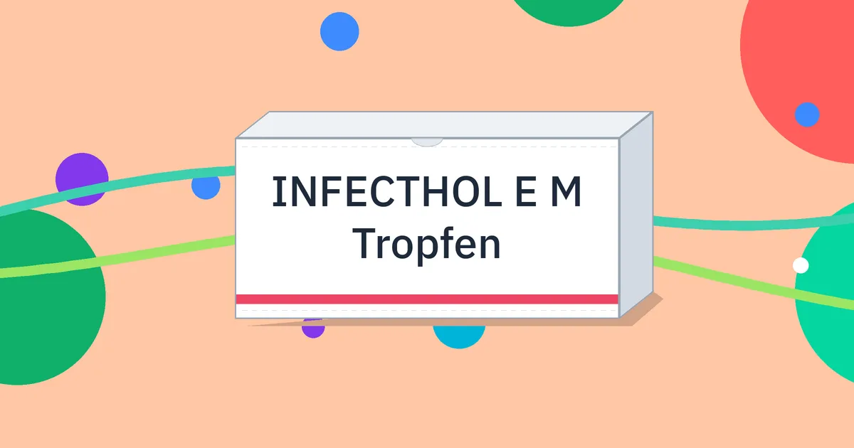 Symbolbild: Packung mit der Aufschrift INFECTHOL E M Tropfen (PZN 00801964) – Verfügbarkeit und Bezug in Apotheken in Frankfurt am Main