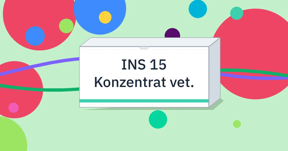 Symbolbild: Packung mit der Aufschrift INS 15 Konzentrat vet. (PZN 00636063) – Verfügbarkeit und Bezug in Apotheken in Frankfurt am Main