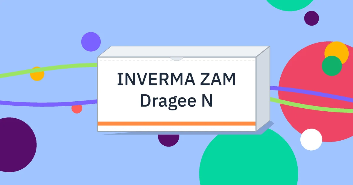Symbolbild: Packung mit der Aufschrift INVERMA ZAM Dragee N (PZN 13978635) – Verfügbarkeit und Bezug in Apotheken in Frankfurt am Main