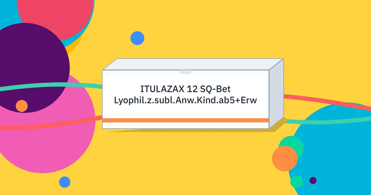 Symbolbild: Packung mit der Aufschrift ITULAZAX 12 SQ-Bet Lyophil.z.subl.Anw.Kind.ab5+Erw (PZN 20053240) – Verfügbarkeit und Bezug in Apotheken in Frankfurt am Main
