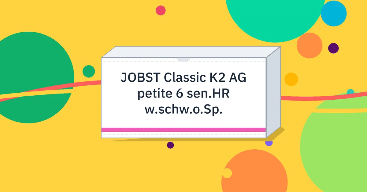 Symbolbild: Packung mit der Aufschrift JOBST Classic K2 AG petite 6 sen.HR w.schw.o.Sp. (PZN 17961873) – Verfügbarkeit und Bezug in Apotheken in Frankfurt am Main
