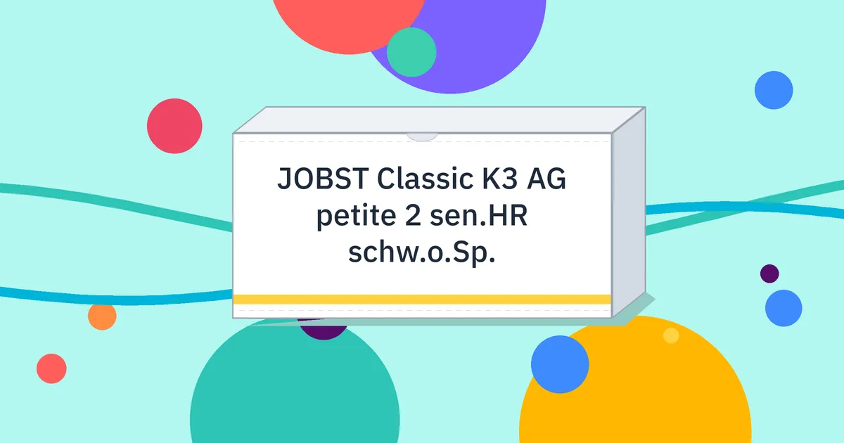 Symbolbild: Packung mit der Aufschrift JOBST Classic K3 AG petite 2 sen.HR schw.o.Sp. (PZN 17956180) – Verfügbarkeit und Bezug in Apotheken in Frankfurt am Main