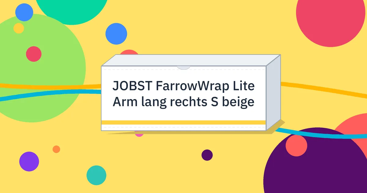 Symbolbild: Packung mit der Aufschrift JOBST FarrowWrap Lite Arm lang rechts S beige (PZN 13870145) – Verfügbarkeit und Bezug in Apotheken in Frankfurt am Main