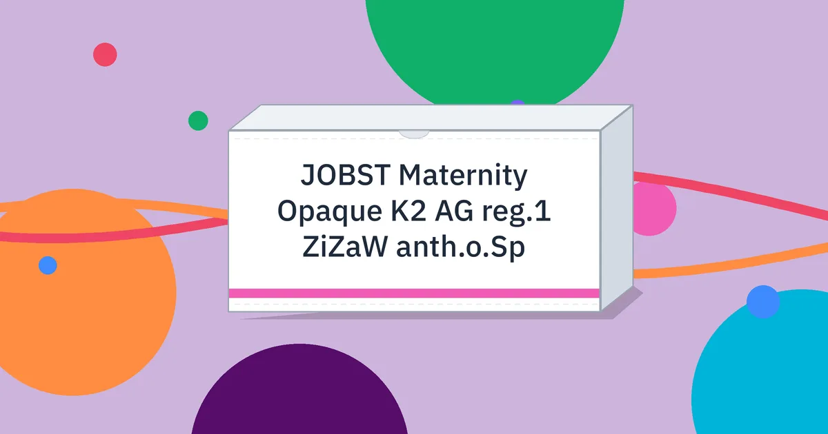 Symbolbild: Packung mit der Aufschrift JOBST Maternity Opaque K2 AG reg.1 ZiZaW anth.o.Sp (PZN 15855894) – Verfügbarkeit und Bezug in Apotheken in Frankfurt am Main