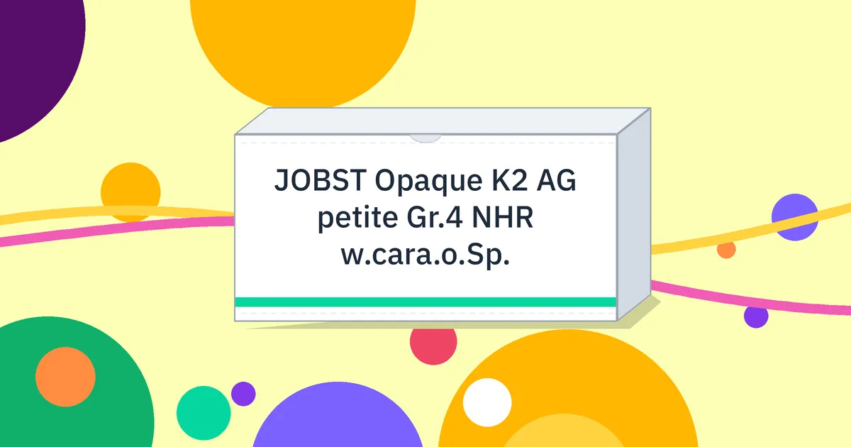 Symbolbild: Packung mit der Aufschrift JOBST Opaque K2 AG petite Gr.4 NHR w.cara.o.Sp. (PZN 11255944) – Verfügbarkeit und Bezug in Apotheken in Frankfurt am Main