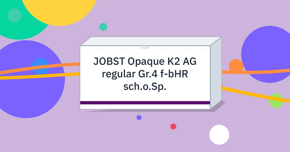 Symbolbild: Packung mit der Aufschrift JOBST Opaque K2 AG regular Gr.4 f-bHR sch.o.Sp. (PZN 11253951) – Verfügbarkeit und Bezug in Apotheken in Frankfurt am Main
