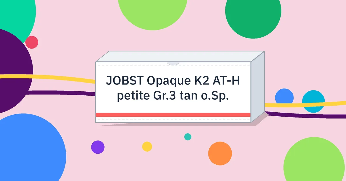 Symbolbild: Packung mit der Aufschrift JOBST Opaque K2 AT-H petite Gr.3 tan o.Sp. (PZN 16291353) – Verfügbarkeit und Bezug in Apotheken in Frankfurt am Main