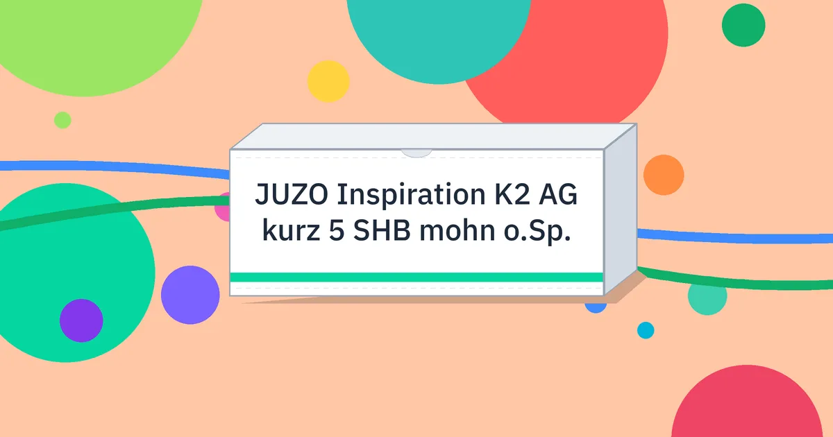 Symbolbild: Packung mit der Aufschrift JUZO Inspiration K2 AG kurz 5 SHB mohn o.Sp. (PZN 14922743) – Verfügbarkeit und Bezug in Apotheken in Frankfurt am Main