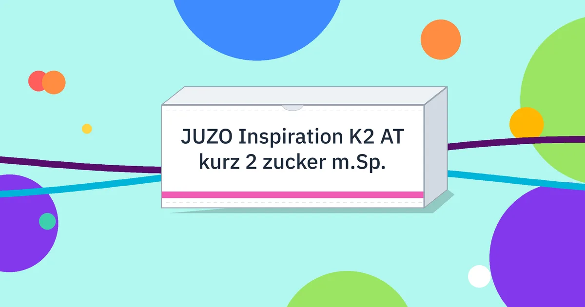 Symbolbild: Packung mit der Aufschrift JUZO Inspiration K2 AT kurz 2 zucker m.Sp. (PZN 14930961) – Verfügbarkeit und Bezug in Apotheken in Frankfurt am Main