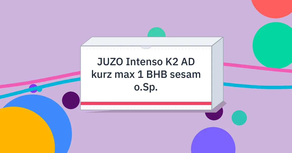 Symbolbild: Packung mit der Aufschrift JUZO Intenso K2 AD kurz max 1 BHB sesam o.Sp. (PZN 18626177) – Verfügbarkeit und Bezug in Apotheken in Frankfurt am Main
