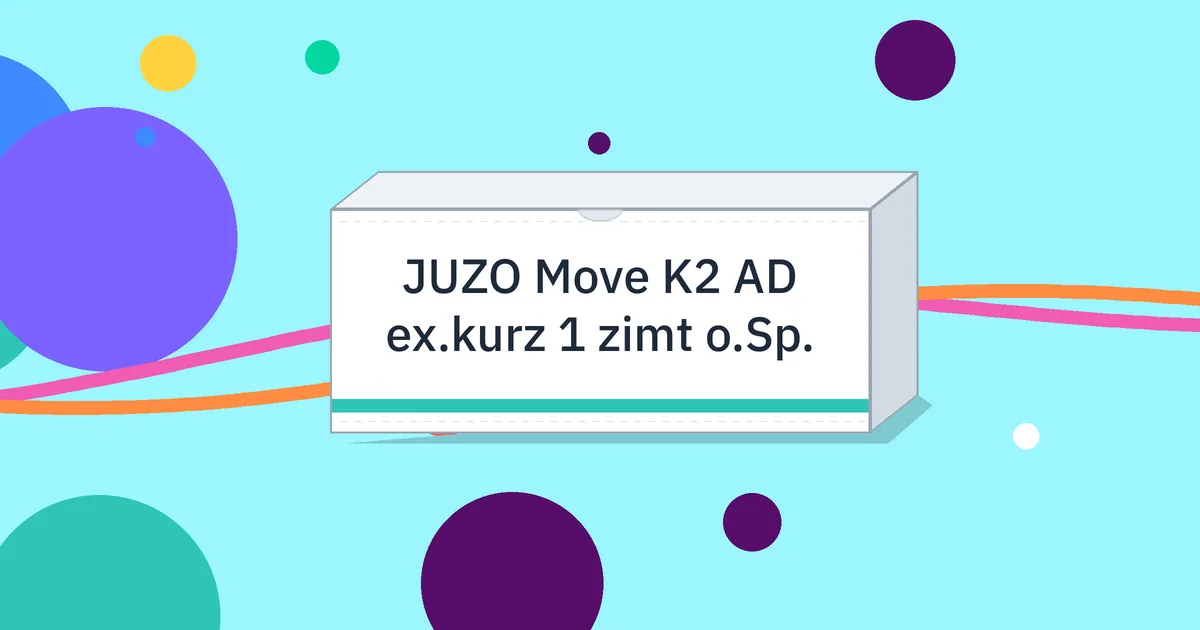 Symbolbild: Packung mit der Aufschrift JUZO Move K2 AD ex.kurz 1 zimt o.Sp. (PZN 18510440) – Verfügbarkeit und Bezug in Apotheken in Frankfurt am Main