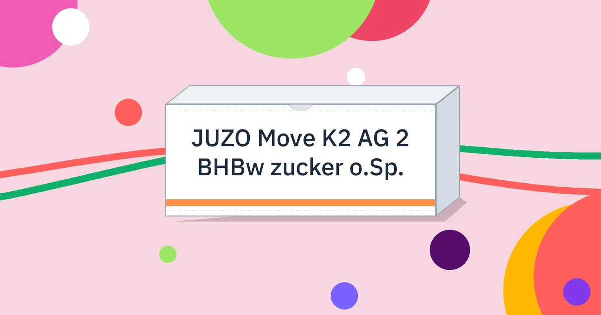 Symbolbild: Packung mit der Aufschrift JUZO Move K2 AG 2 BHBw zucker o.Sp. (PZN 18526300) – Verfügbarkeit und Bezug in Apotheken in Frankfurt am Main