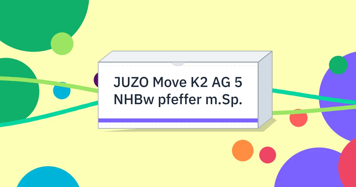 Symbolbild: Packung mit der Aufschrift JUZO Move K2 AG 5 NHBw pfeffer m.Sp. (PZN 16640776) – Verfügbarkeit und Bezug in Apotheken in Frankfurt am Main