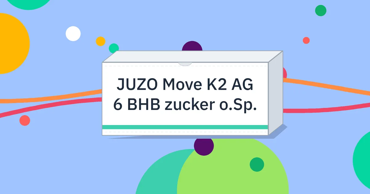 Symbolbild: Packung mit der Aufschrift JUZO Move K2 AG 6 BHB zucker o.Sp. (PZN 18526139) – Verfügbarkeit und Bezug in Apotheken in Frankfurt am Main