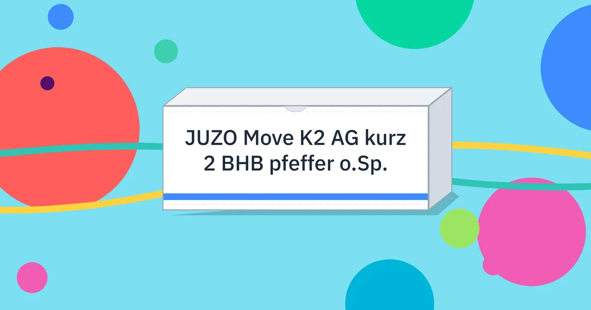 Symbolbild: Packung mit der Aufschrift JUZO Move K2 AG kurz 2 BHB pfeffer o.Sp. (PZN 16639313) – Verfügbarkeit und Bezug in Apotheken in Frankfurt am Main