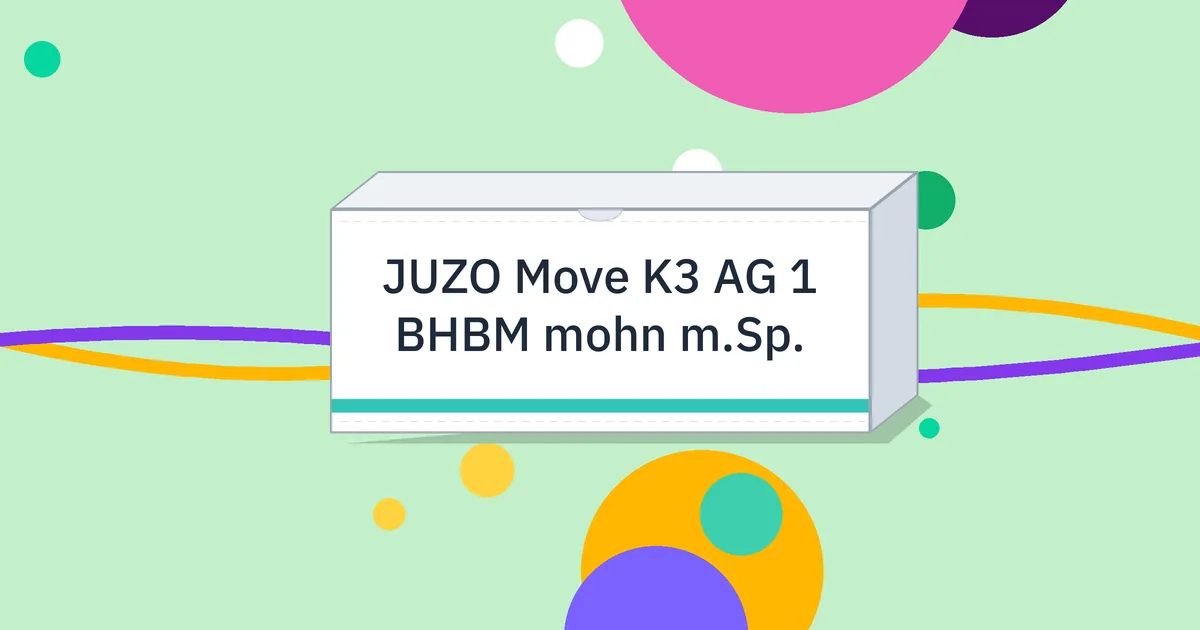 Symbolbild: Packung mit der Aufschrift JUZO Move K3 AG 1 BHBM mohn m.Sp. (PZN 18587916) – Verfügbarkeit und Bezug in Apotheken in Frankfurt am Main