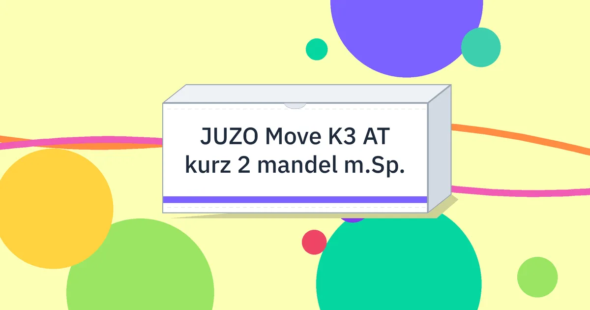 Symbolbild: Packung mit der Aufschrift JUZO Move K3 AT kurz 2 mandel m.Sp. (PZN 20683231) – Verfügbarkeit und Bezug in Apotheken in Frankfurt am Main