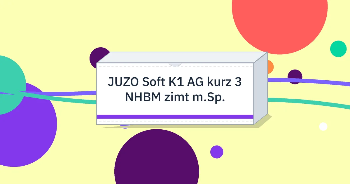Symbolbild: Packung mit der Aufschrift JUZO Soft K1 AG kurz 3 NHBM zimt m.Sp. (PZN 14999964) – Verfügbarkeit und Bezug in Apotheken in Frankfurt am Main