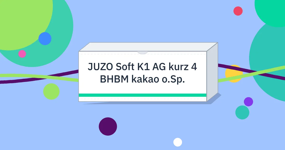 Symbolbild: Packung mit der Aufschrift JUZO Soft K1 AG kurz 4 BHBM kakao o.Sp. (PZN 14857968) – Verfügbarkeit und Bezug in Apotheken in Frankfurt am Main