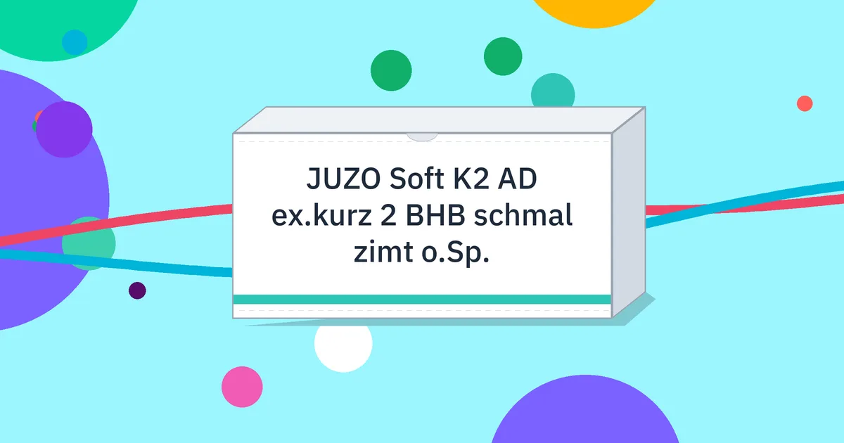Symbolbild: Packung mit der Aufschrift JUZO Soft K2 AD ex.kurz 2 BHB schmal zimt o.Sp. (PZN 15468269) – Verfügbarkeit und Bezug in Apotheken in Frankfurt am Main