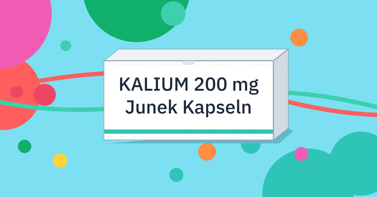 Symbolbild: Packung mit der Aufschrift KALIUM 200 mg Junek Kapseln (PZN 10336942) – Verfügbarkeit und Bezug in Apotheken in Frankfurt am Main