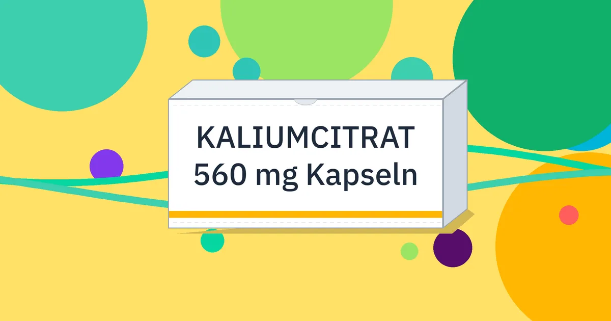 Symbolbild: Packung mit der Aufschrift KALIUMCITRAT 560 mg Kapseln (PZN 10087195) – Verfügbarkeit und Bezug in Apotheken in Frankfurt am Main