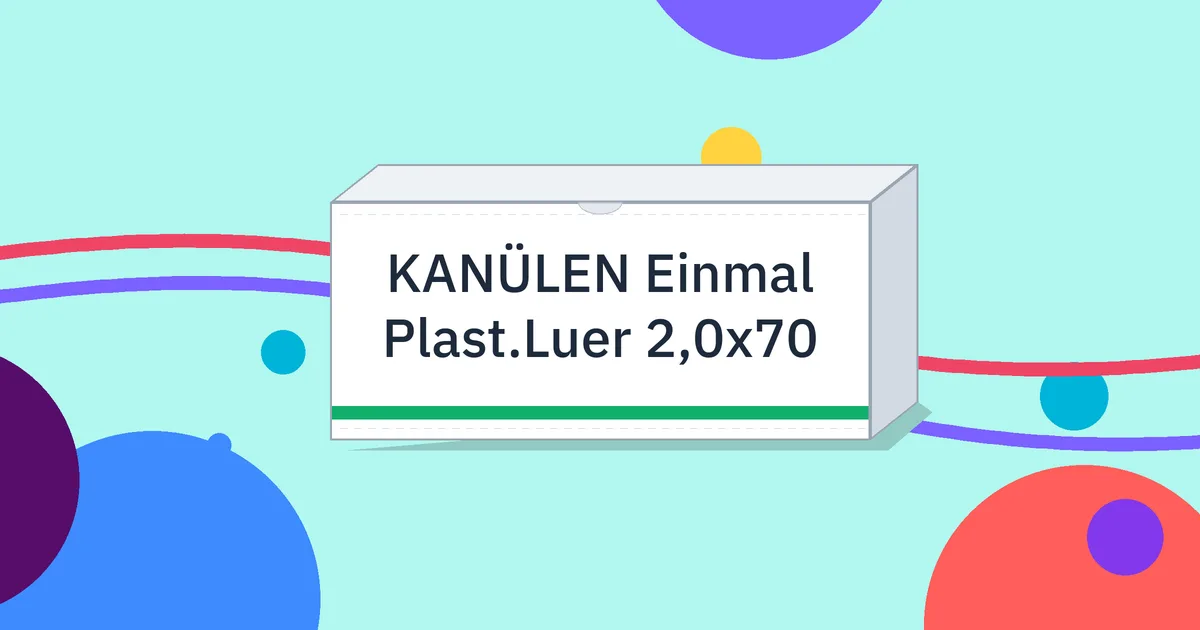 Symbolbild: Packung mit der Aufschrift KANÜLEN Einmal Plast.Luer 2,0x70 (PZN 02440789) – Verfügbarkeit und Bezug in Apotheken in Frankfurt am Main