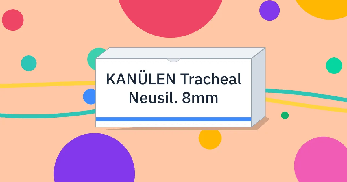 Symbolbild: Packung mit der Aufschrift KANÜLEN Tracheal Neusil. 8mm (PZN 01965633) – Verfügbarkeit und Bezug in Apotheken in Frankfurt am Main