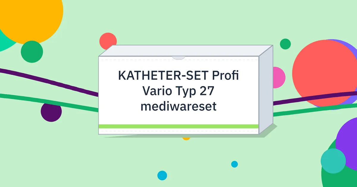 Symbolbild: Packung mit der Aufschrift KATHETER-SET Profi Vario Typ 27 mediwareset (PZN 19471216) – Verfügbarkeit und Bezug in Apotheken in Frankfurt am Main