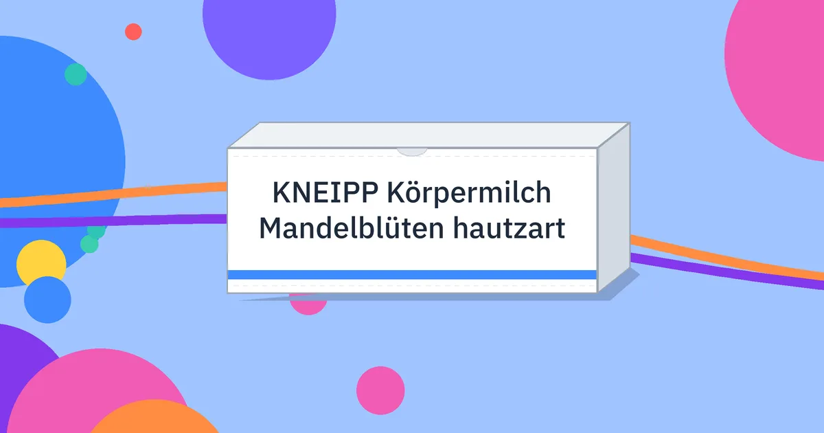 Symbolbild: Packung mit der Aufschrift KNEIPP Körpermilch Mandelblüten hautzart (PZN 06057627) – Verfügbarkeit und Bezug in Apotheken in Frankfurt am Main