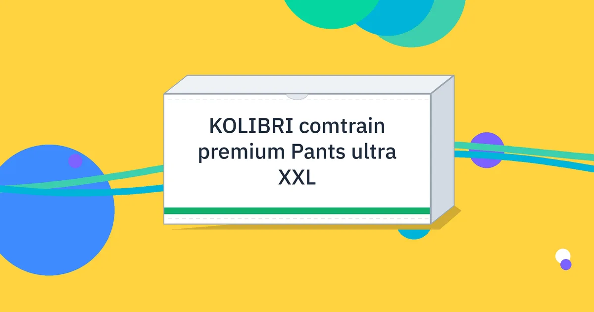 Symbolbild: Packung mit der Aufschrift KOLIBRI comtrain premium Pants ultra XXL (PZN 16867681) – Verfügbarkeit und Bezug in Apotheken in Frankfurt am Main