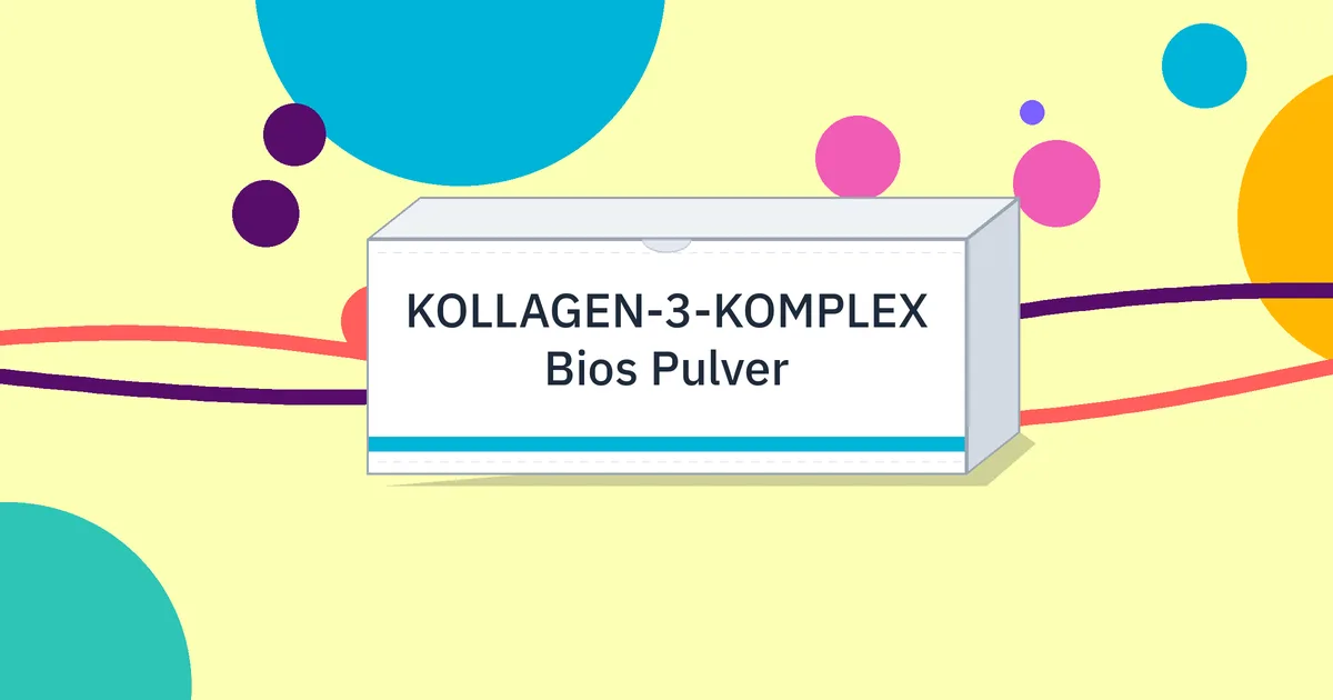 Symbolbild: Packung mit der Aufschrift KOLLAGEN-3-KOMPLEX Bios Pulver (PZN 20891834) – Verfügbarkeit und Bezug in Apotheken in Frankfurt am Main