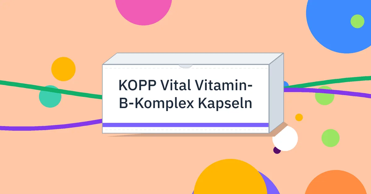 Symbolbild: Packung mit der Aufschrift KOPP Vital Vitamin-B-Komplex Kapseln (PZN 18811130) – Verfügbarkeit und Bezug in Apotheken in Frankfurt am Main