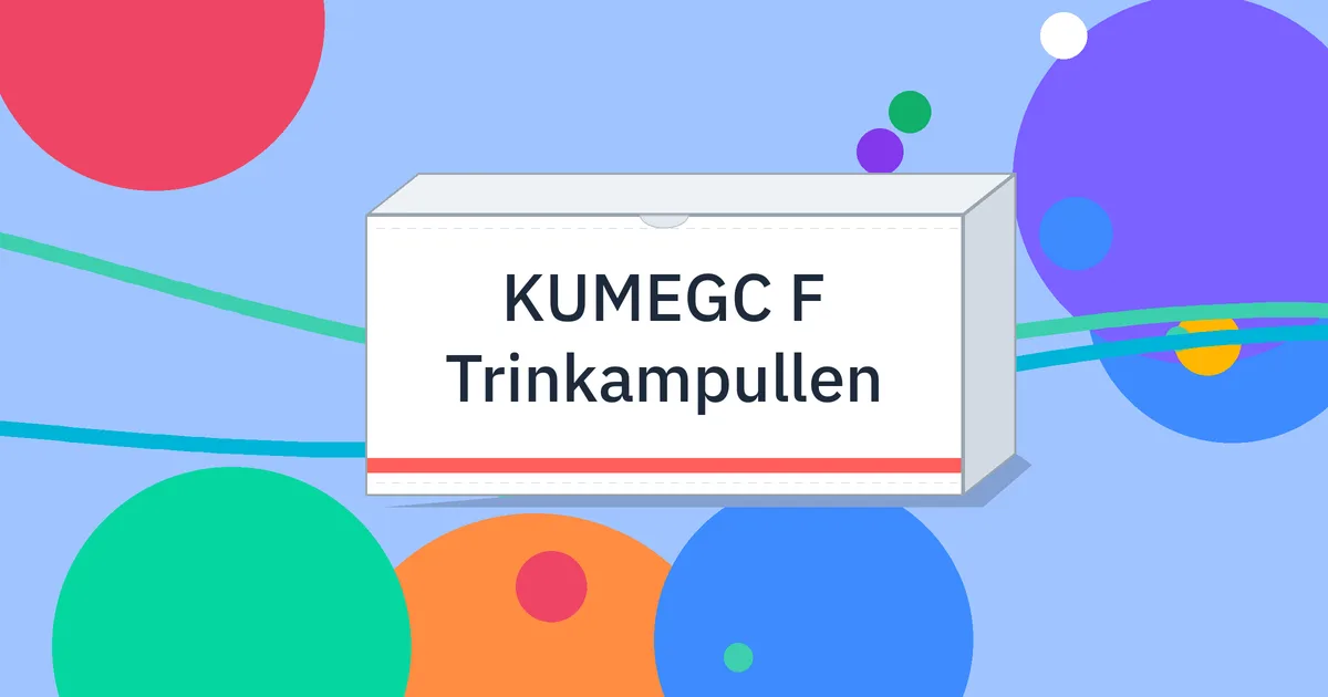 Symbolbild: Packung mit der Aufschrift KUMEGC F Trinkampullen (PZN 16042199) – Verfügbarkeit und Bezug in Apotheken in Frankfurt am Main
