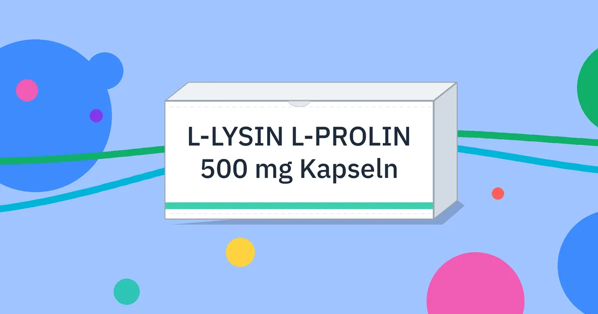 Symbolbild: Packung mit der Aufschrift L-LYSIN L-PROLIN 500 mg Kapseln (PZN 09462653) – Verfügbarkeit und Bezug in Apotheken in Frankfurt am Main