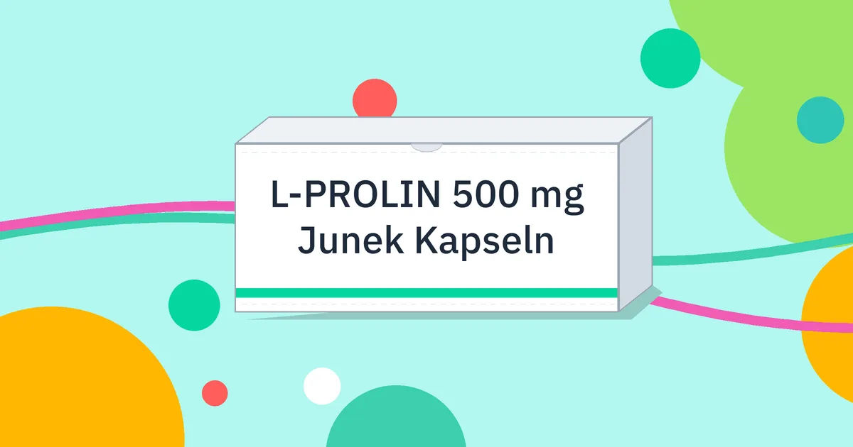 Symbolbild: Packung mit der Aufschrift L-PROLIN 500 mg Junek Kapseln (PZN 00135332) – Verfügbarkeit und Bezug in Apotheken in Frankfurt am Main