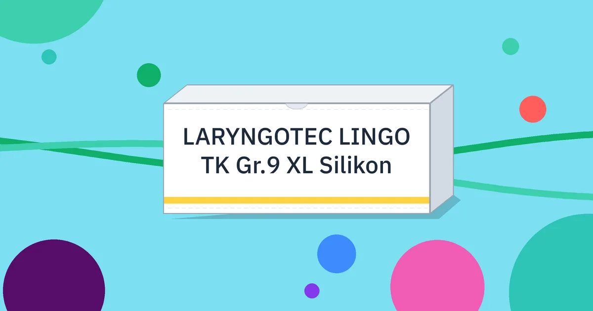 Symbolbild: Packung mit der Aufschrift LARYNGOTEC LINGO TK Gr.9 XL Silikon (PZN 03309258) – Verfügbarkeit und Bezug in Apotheken in Frankfurt am Main