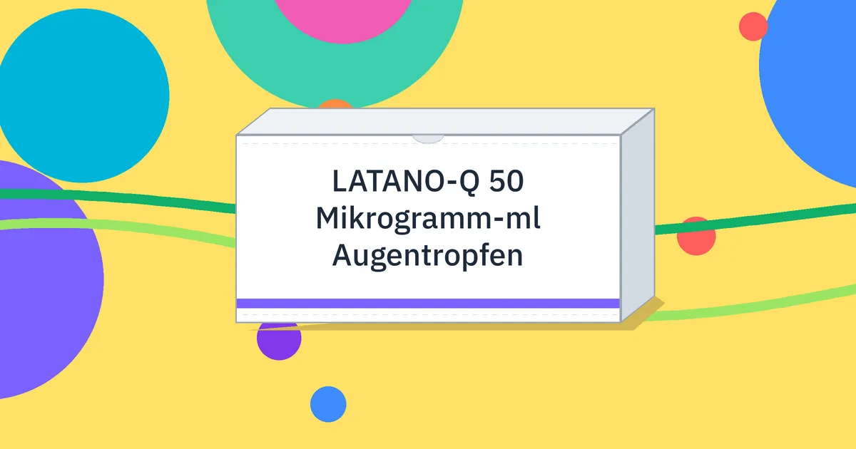 Symbolbild: Packung mit der Aufschrift LATANO-Q 50 Mikrogramm-ml Augentropfen (PZN 09435136) – Verfügbarkeit und Bezug in Apotheken in Frankfurt am Main